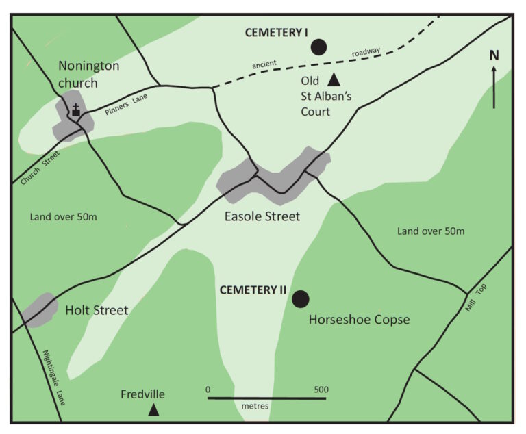 Anglo-Saxon cemetery sites around Nonington by Keith Parfitt of the ...